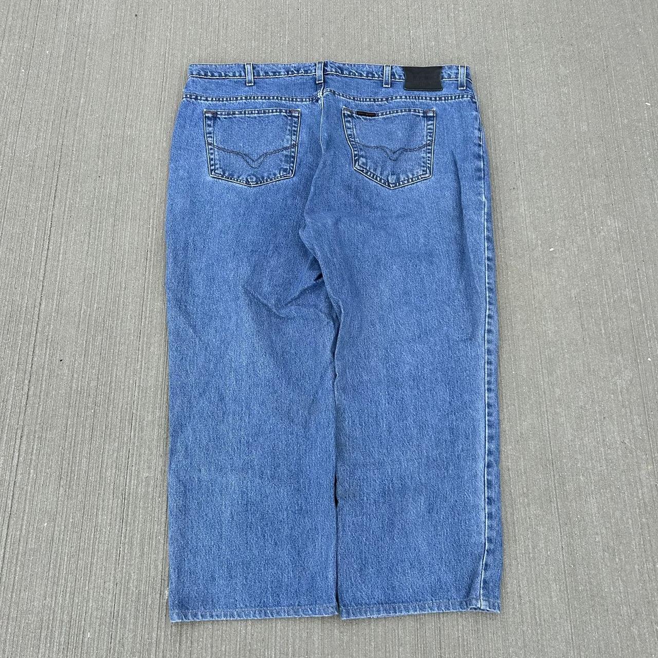 Harley Davidson Men's Blue and Black Jeans | Depop