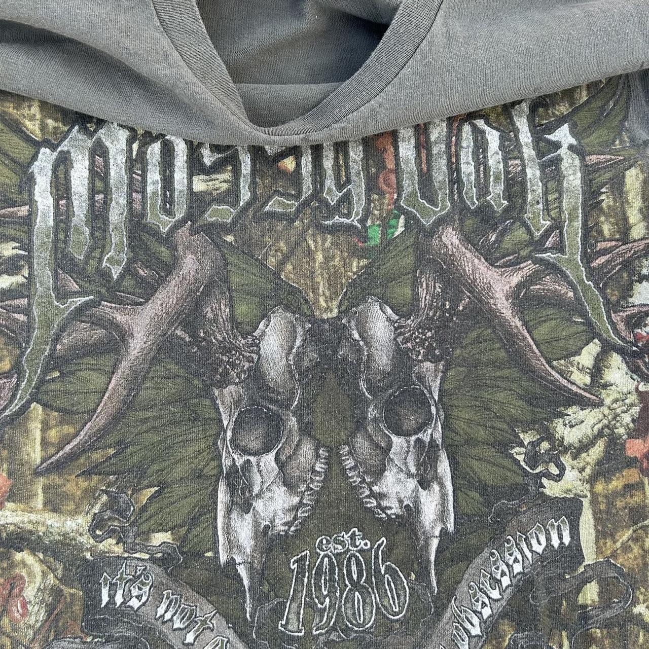 Y2K Green Punk Tee Skull Sematary Style Mossy Oak... - Depop
