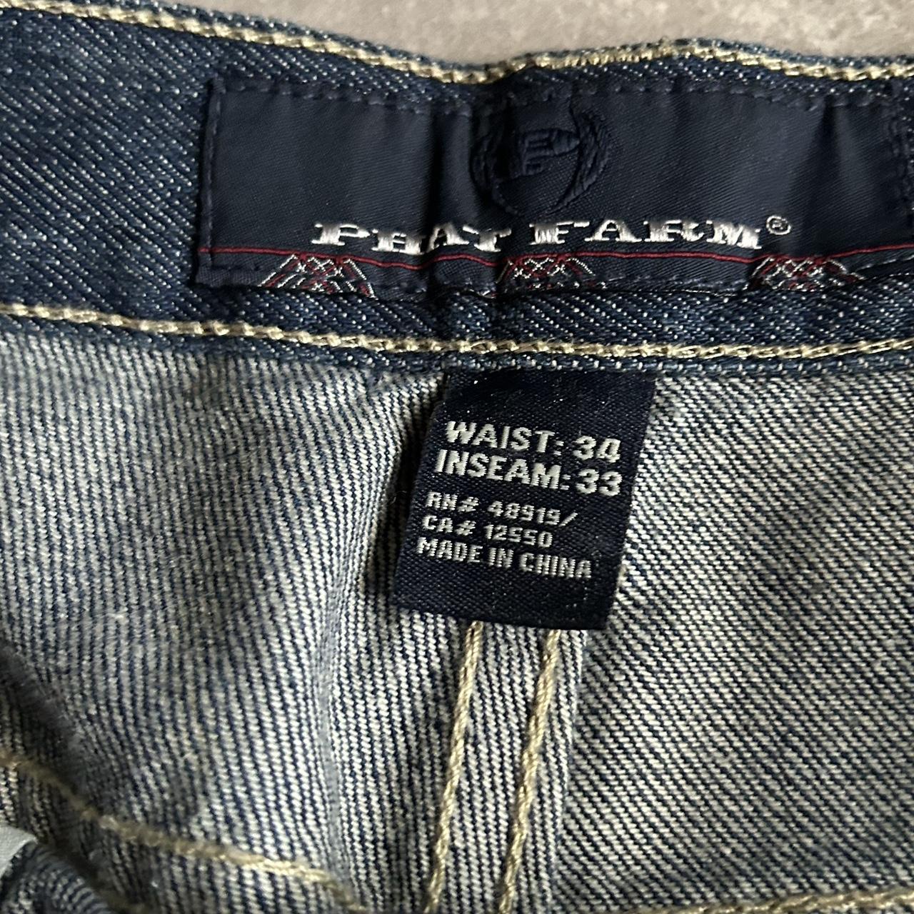 baggy loose fit Phat farm jeans with nice... - Depop