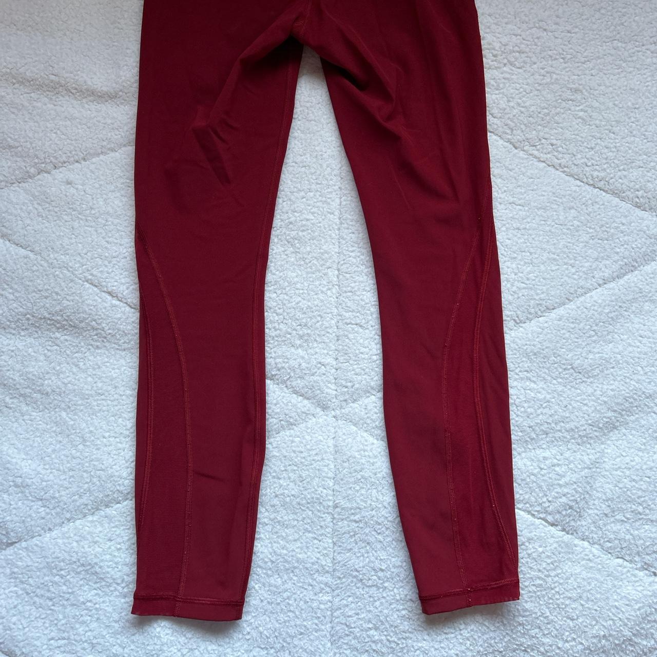 Lululemon red align 7/8 leggings w/ mesh - Depop