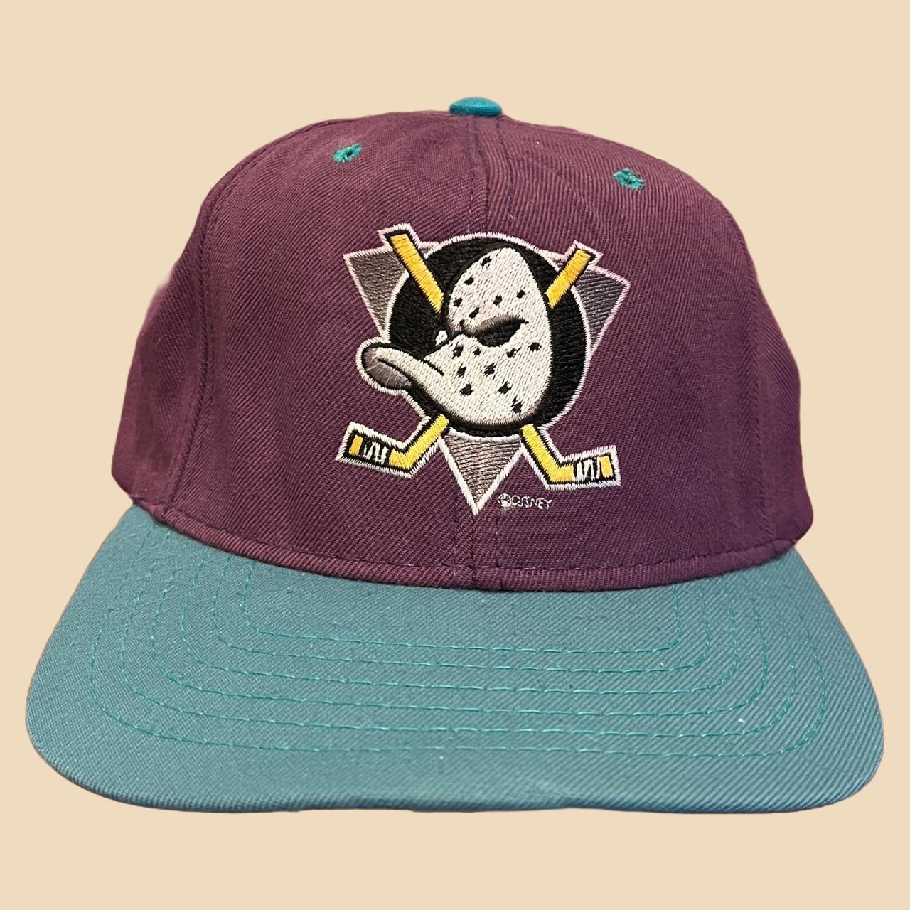 Vintage 90s Mighty Ducks Snapback Hat Condition -... - Depop