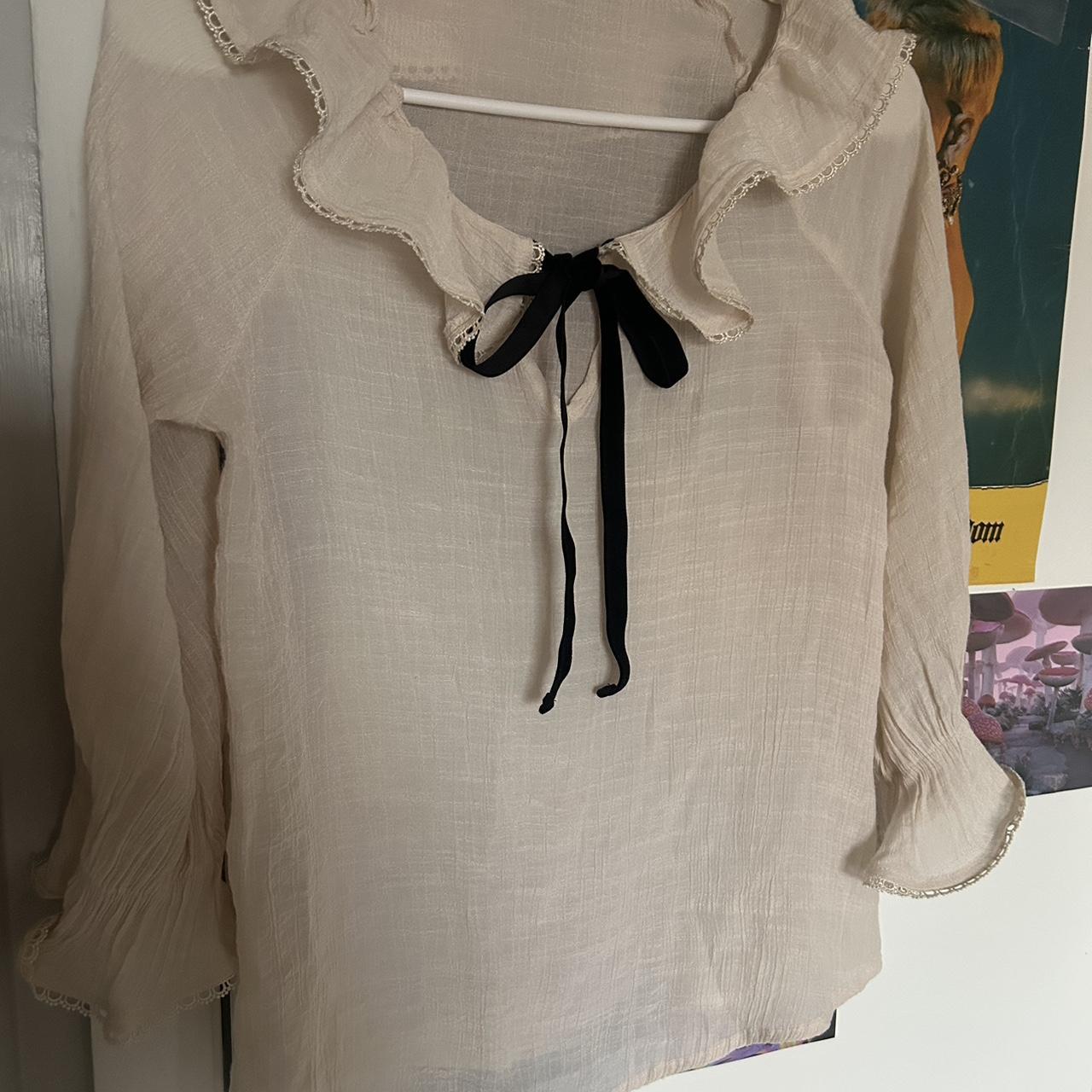 E&M cream colored blouse. Very cute and lightweight.... - Depop