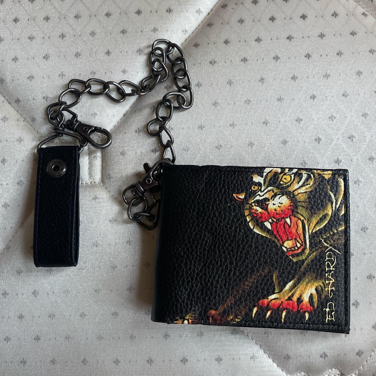 Ed Hardy Wallet with chain 🖤 Detachable chain Free... - Depop