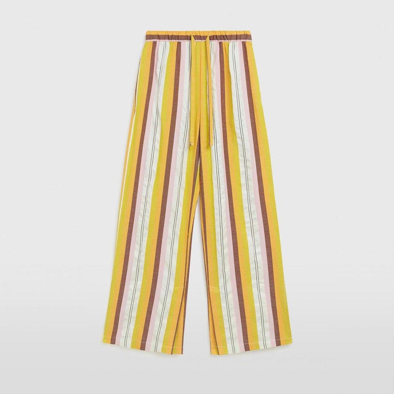 Venroy woven strip pants in size small. Worn once.... | Depop