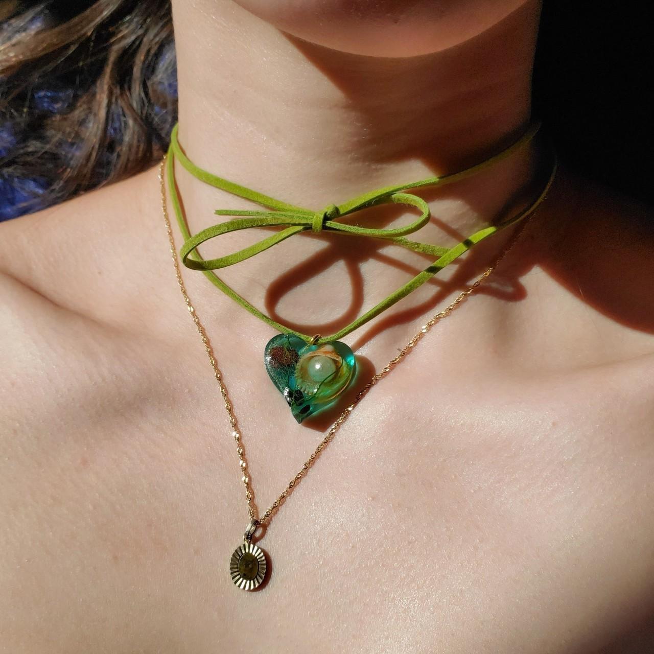 Tide Pool Cord Necklace (11) 🐚 Handmade blue resin... - Depop