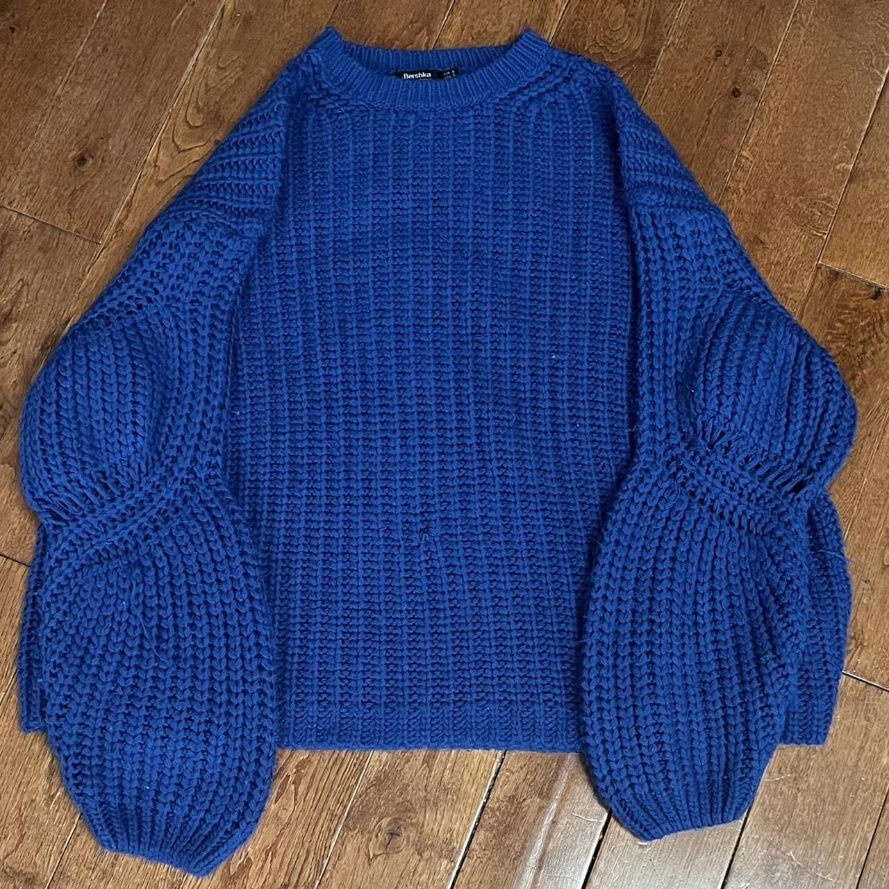 Blue chunky sweater - Depop