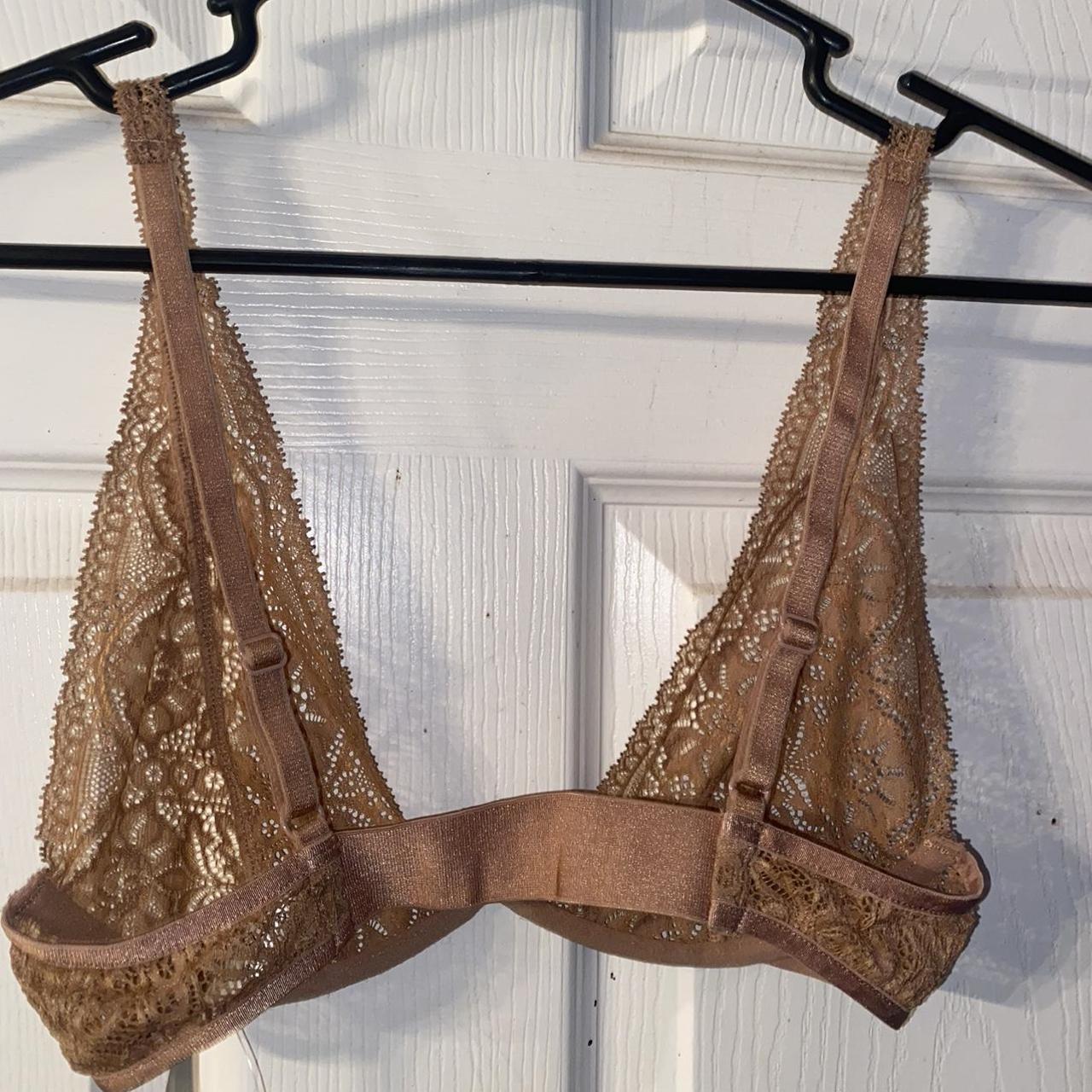 Free People Tan Lace Bra Size XS Shipping: $5.40 - Depop