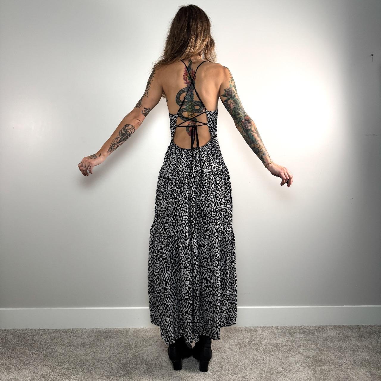 Boho Black Floral Maxi Dress Soft, flowy, and... | Depop
