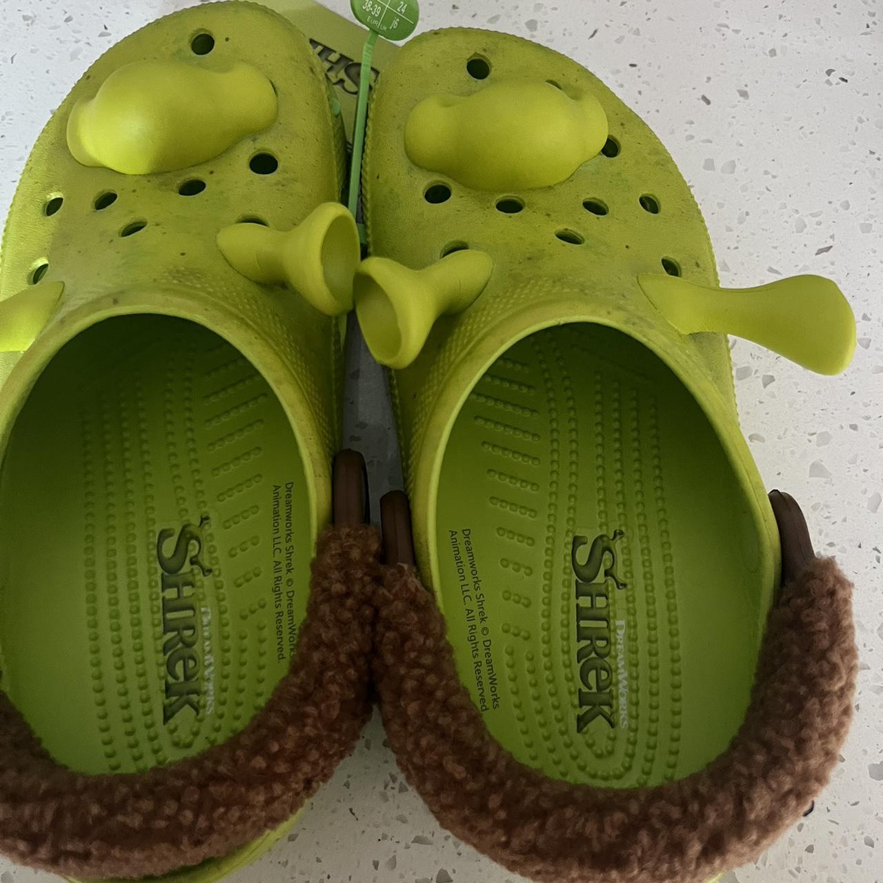 Dreamworks x crocs shrek crocs Size J6 which is... - Depop