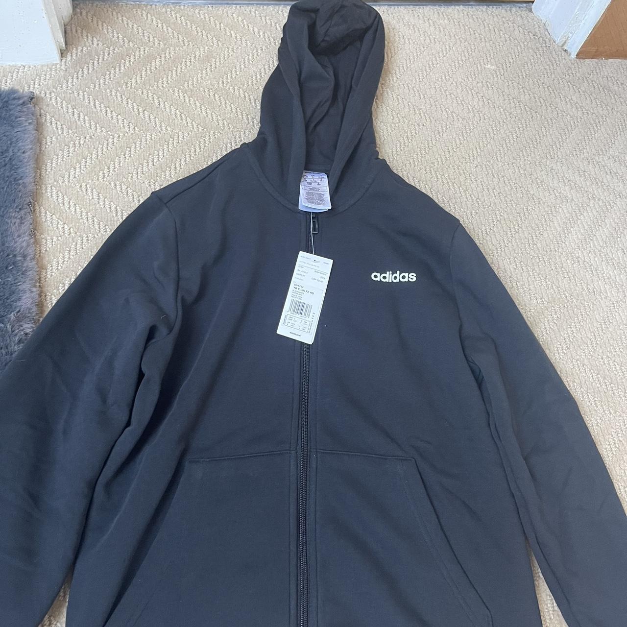 Adidas zip up hoodie logo, never worn #adidas... - Depop