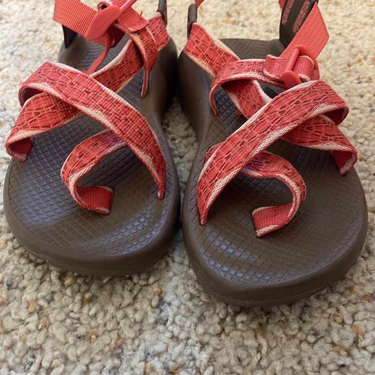Chaco Women's Pink and Brown Sandals | Depop