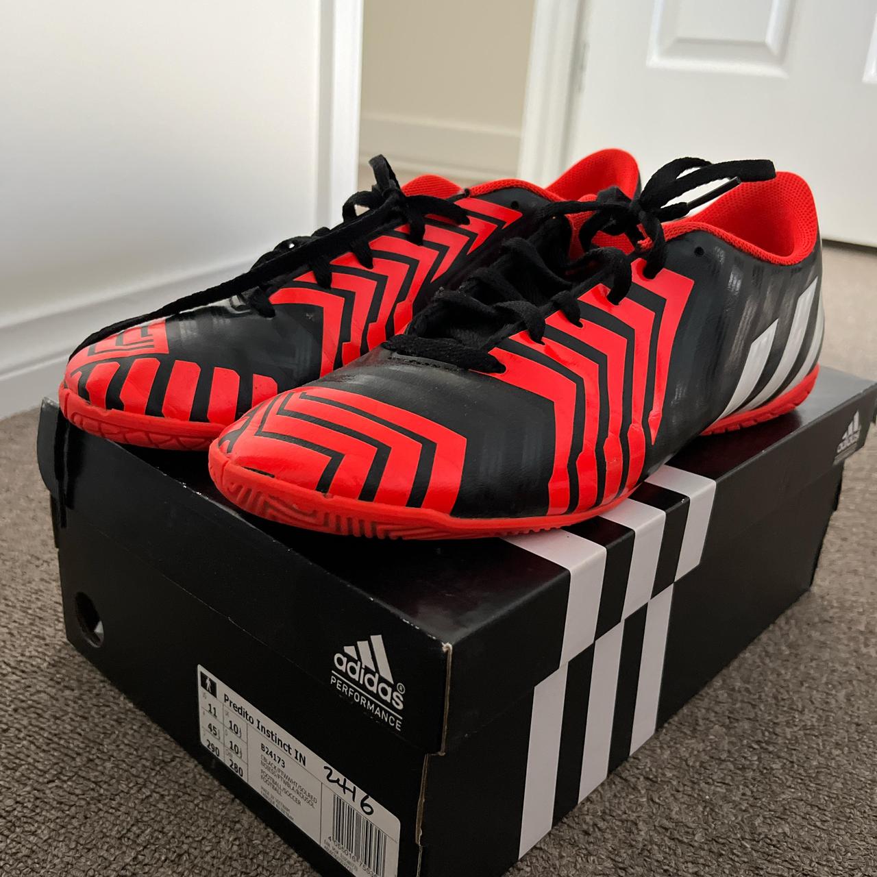 Adidas Predator.1 FG black and red football boots... | Depop