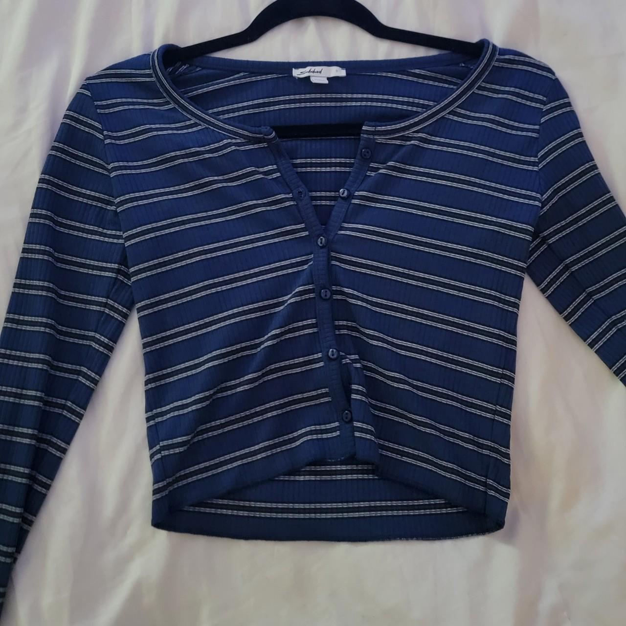 Subdued blue long sleeve top Never worn Size small... - Depop
