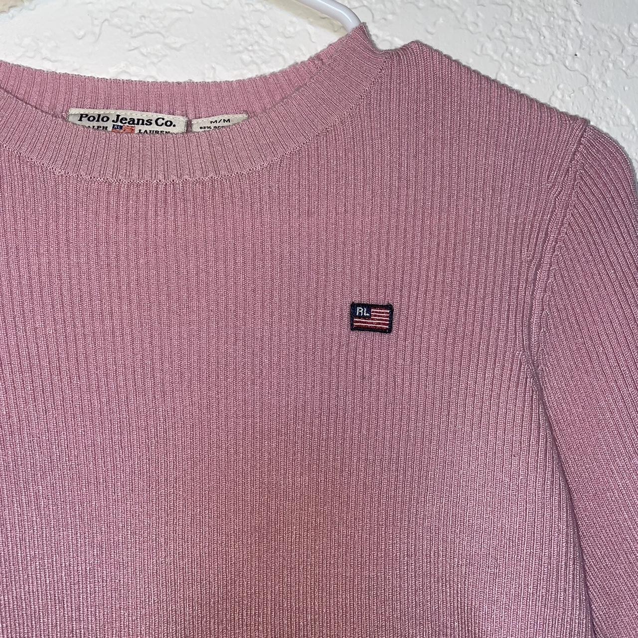Pink Polo knit sweater. No holes, rips, or stains.... - Depop
