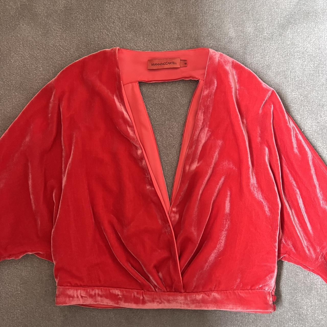 Velvet coral top Manning Cartel Size 6 The back is... - Depop