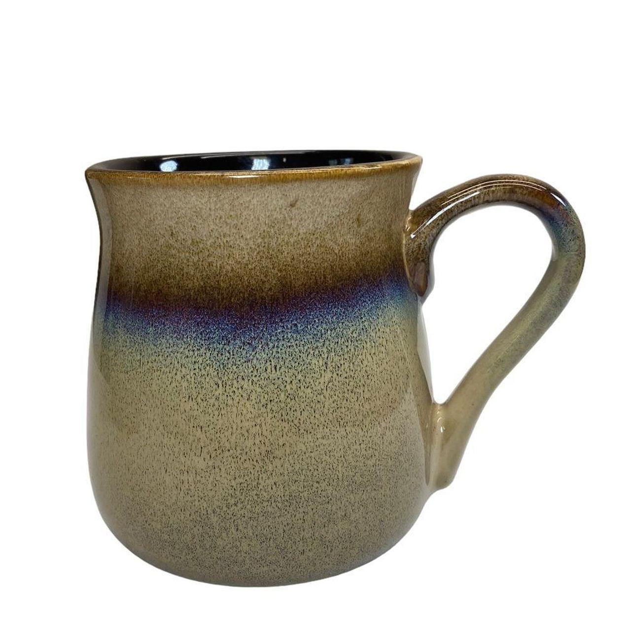 2 Large Oversized Ceramic Blue & Tan Pottery Coffee... - Depop