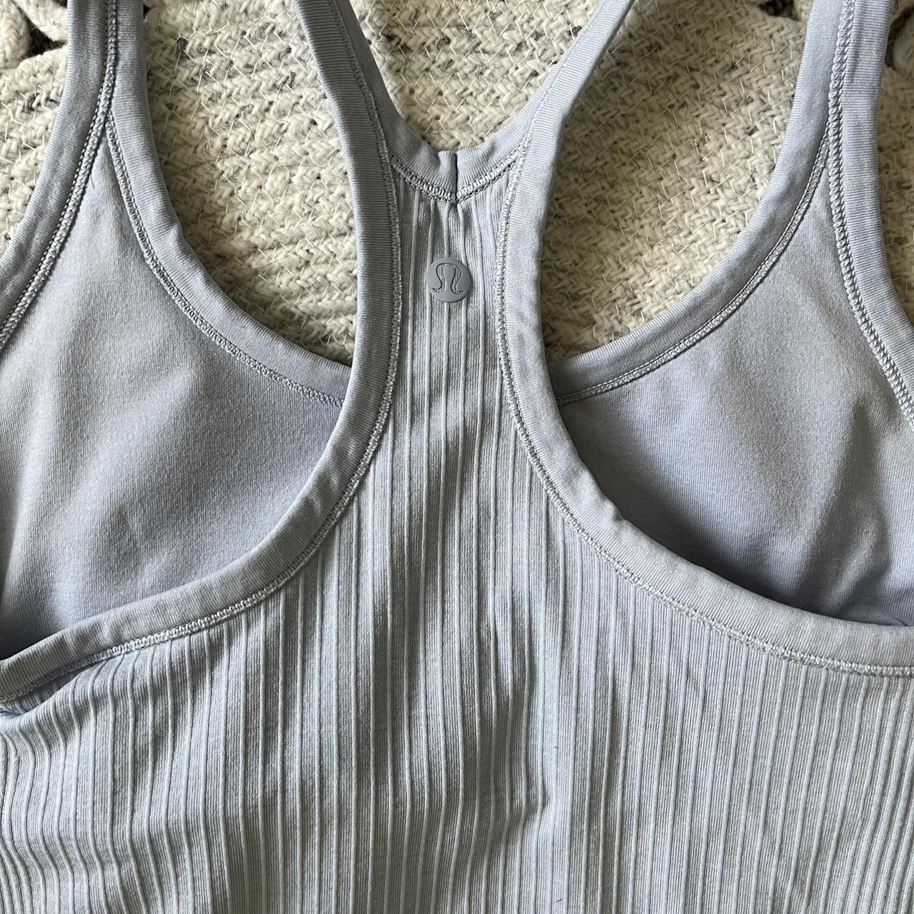 baby blue lululemon ebb to street tank! size 6 great... - Depop