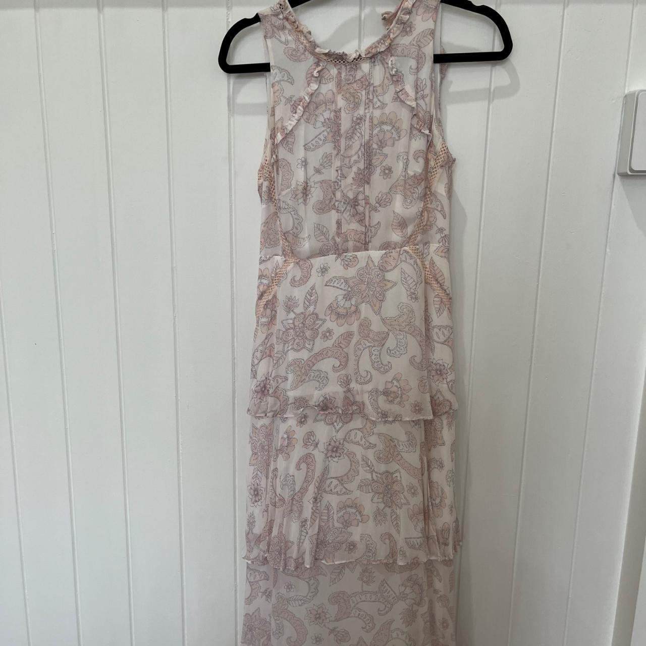 Stunning mid length floral seed dress. Size 8 Worn... - Depop