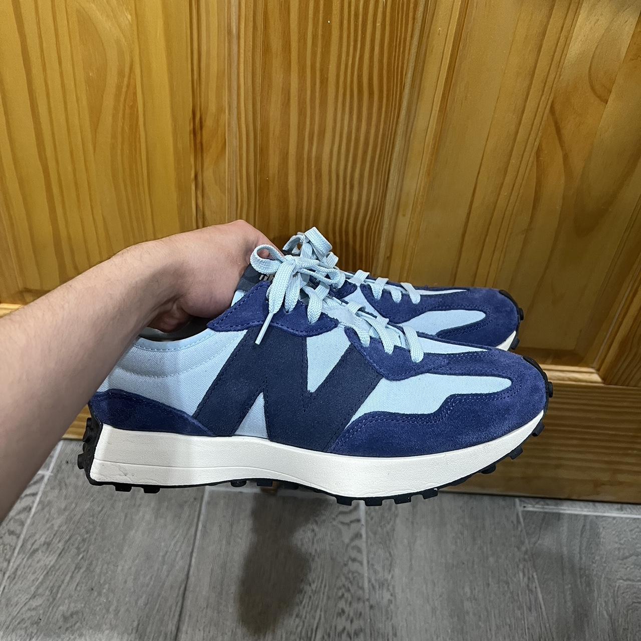 New Balance Men's Blue and Navy Trainers | Depop
