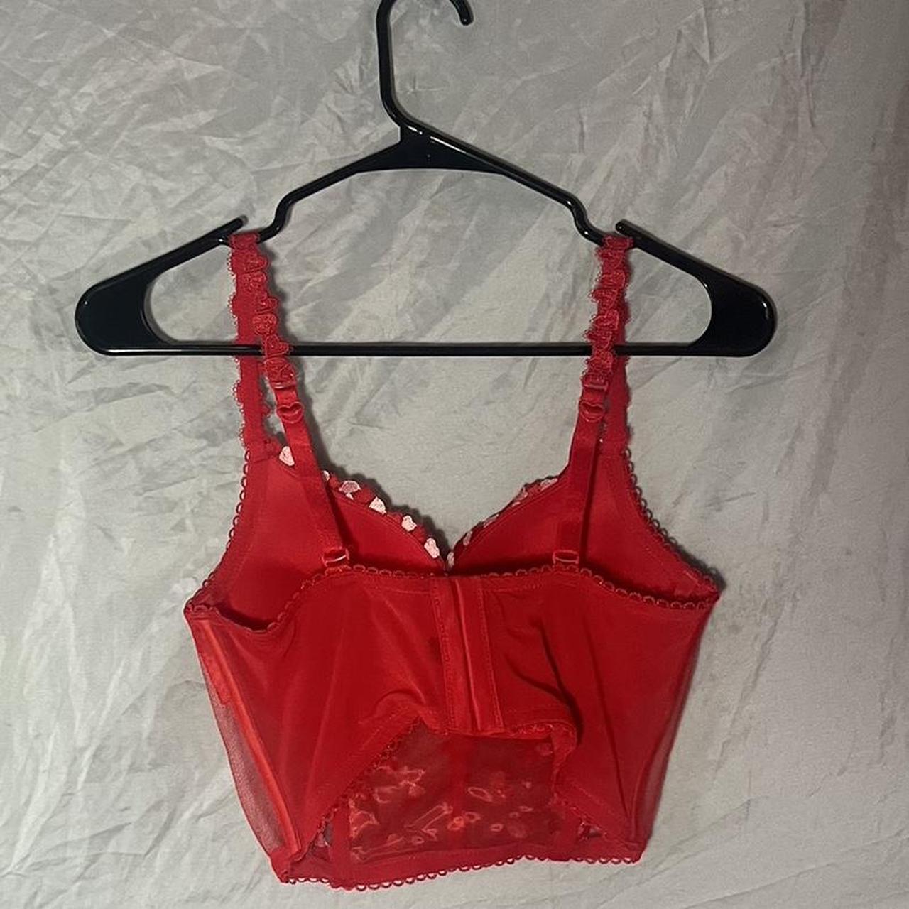 Red heart corset bra #corsetbra -I am a 32/34 D and... | Depop