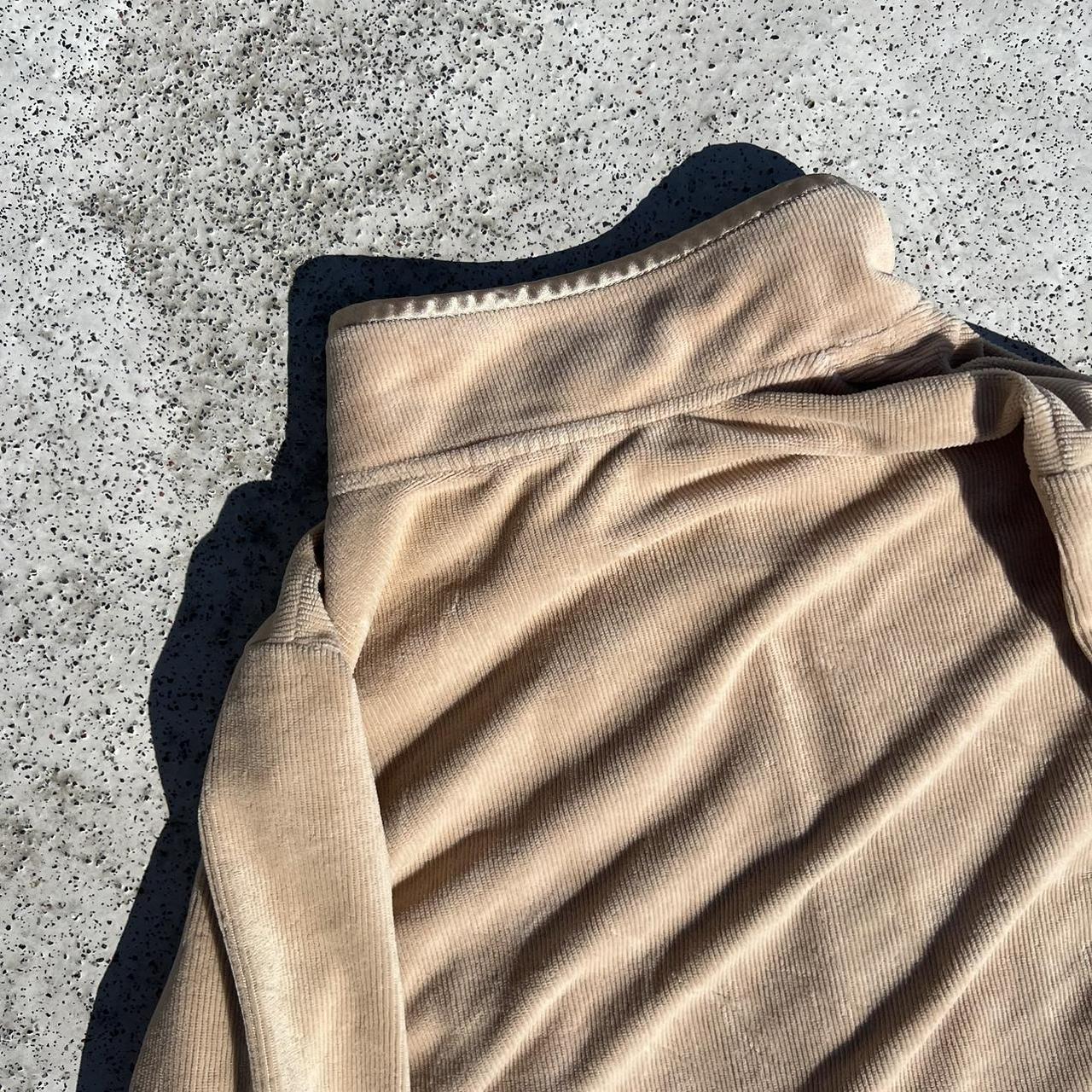 Cream Soft Corduroy Zip Up Jacket Size:... - Depop