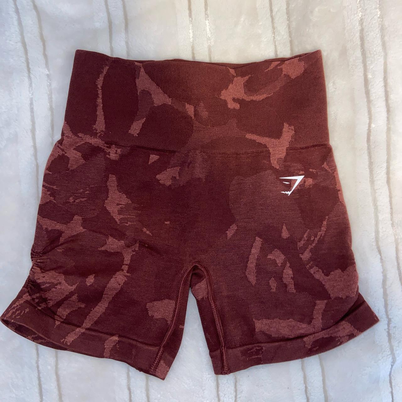 Gymshark Camo Red Burgundy color workout shorts... - Depop
