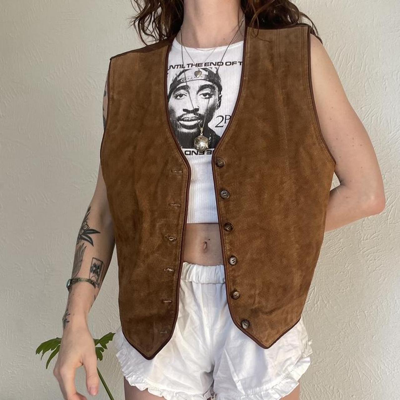 Suede vest Modeled on size small - Depop