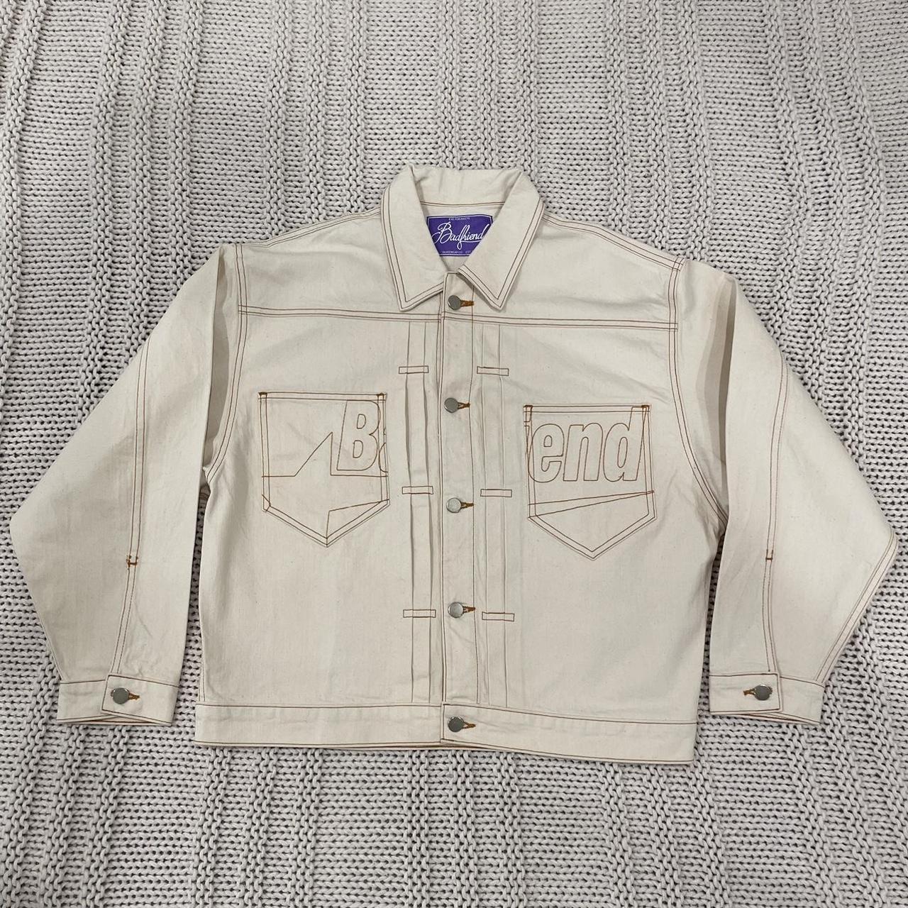 BADFRIEND CREAM DENIM JACKET - Depop