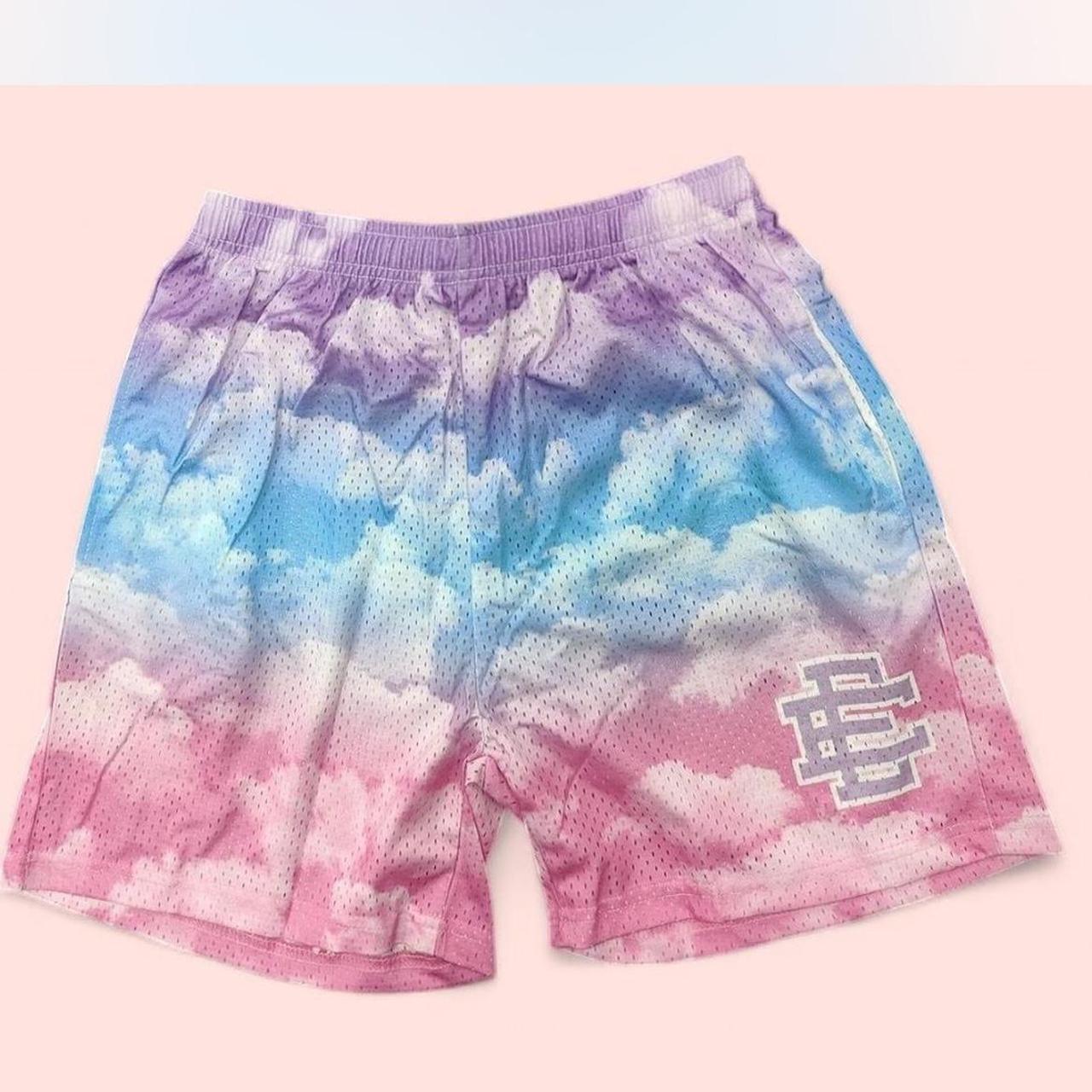 Eric Emanuel blue and pink cloud shorts... | Depop