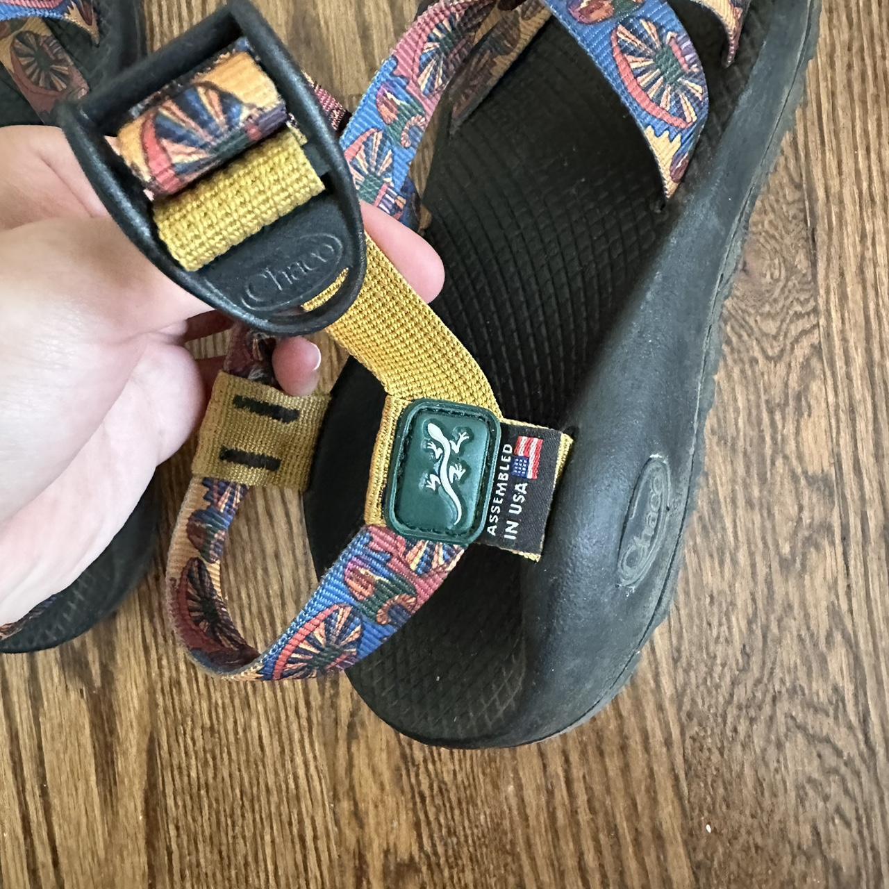 custom mushroom chacos size 7 designed these on the... - Depop