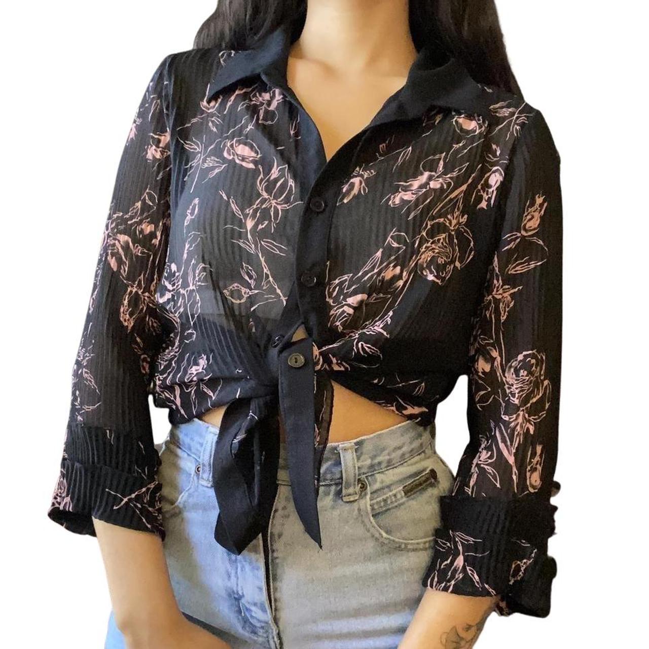 A'GACI Women's Pink and Black Blouse | Depop