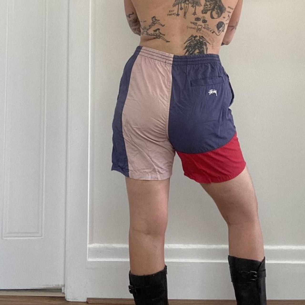 STUSSY COLOUR BLOCK SHORTS board short material... | Depop