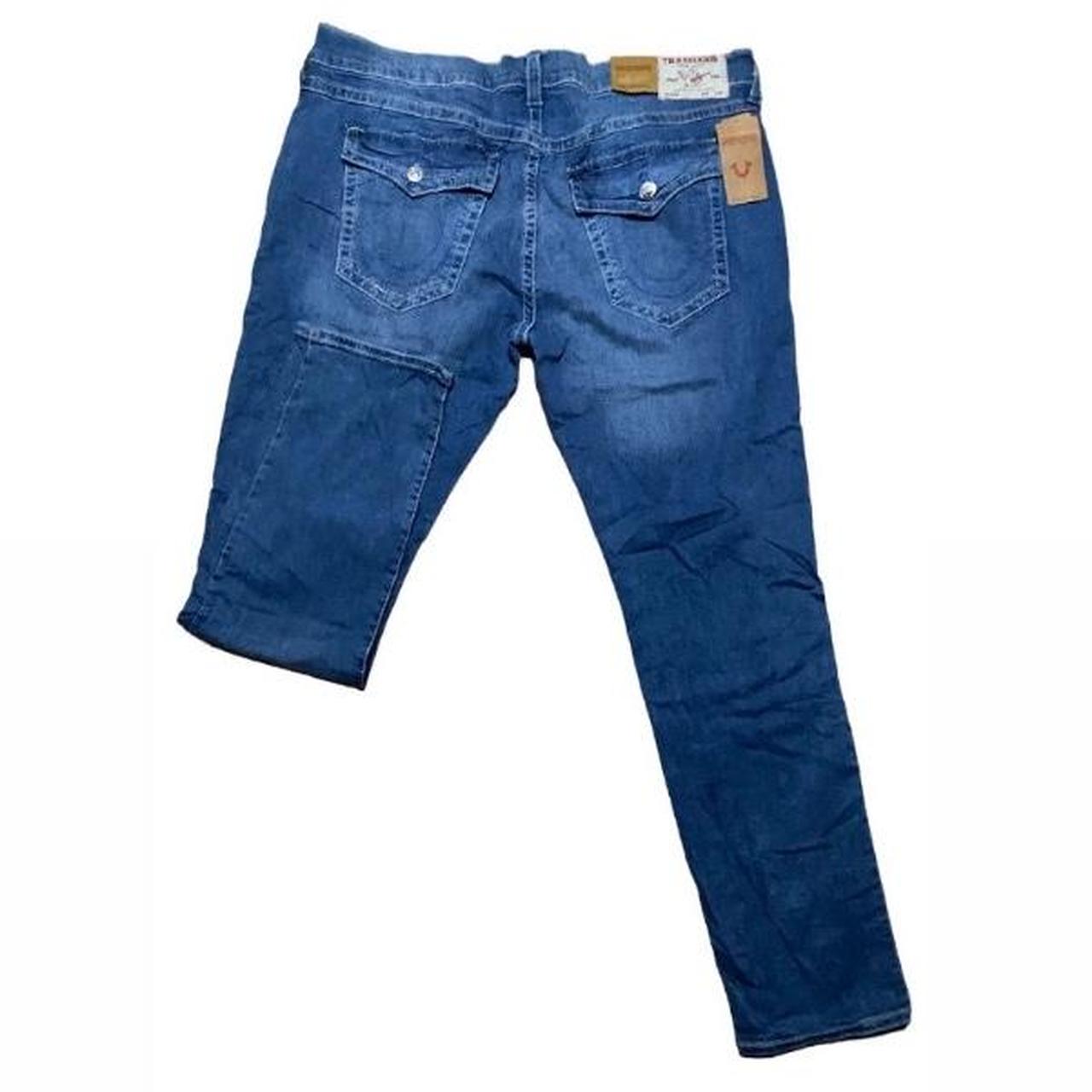 Blue True Religion Denim Jeans w/ Blue Stitch grade... - Depop