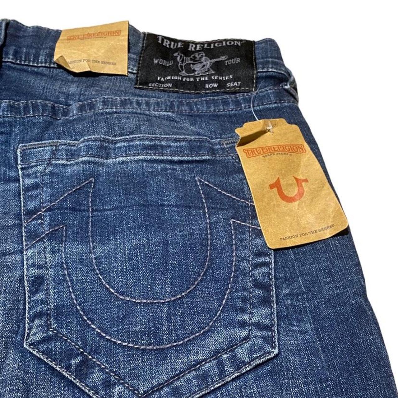 blue true religion faded jeans grade a never... - Depop