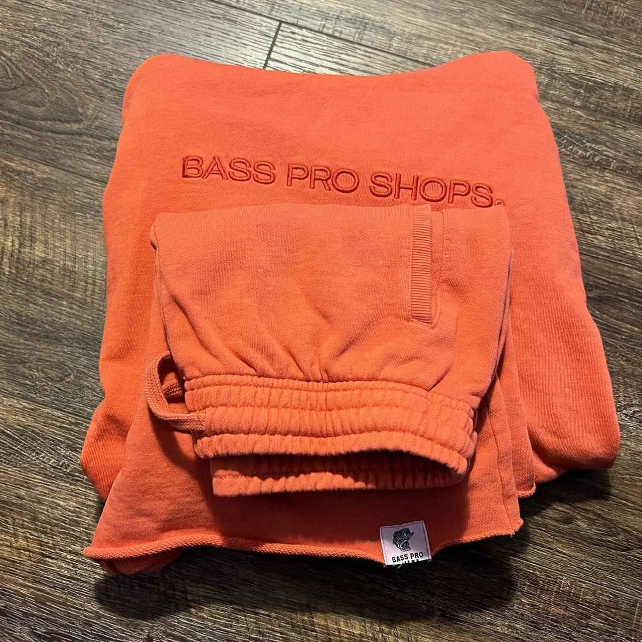 Bass Pro Shops orange/ coral color hoodie and shorts... - Depop