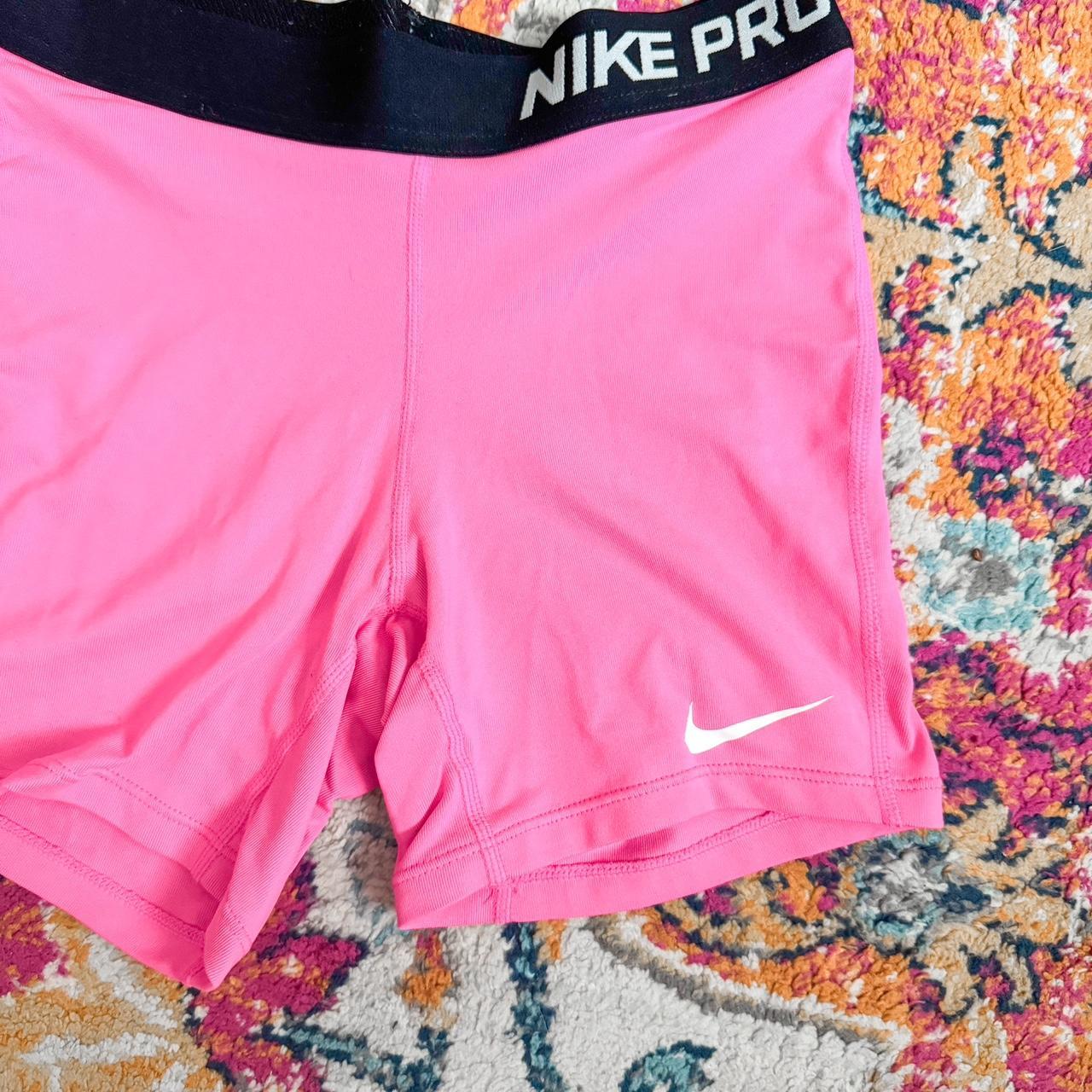 pink nike pros, youth L fits like women's xs/s light... - Depop