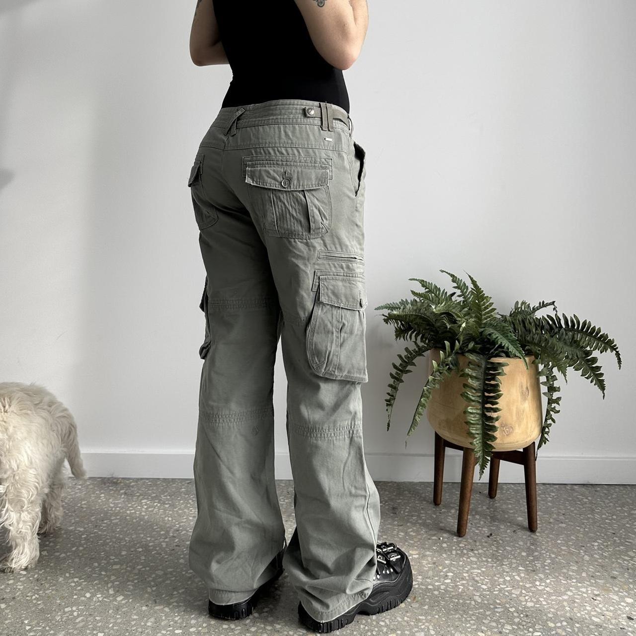 cargo pants by volcom chunky cargo pocket low rise... - Depop