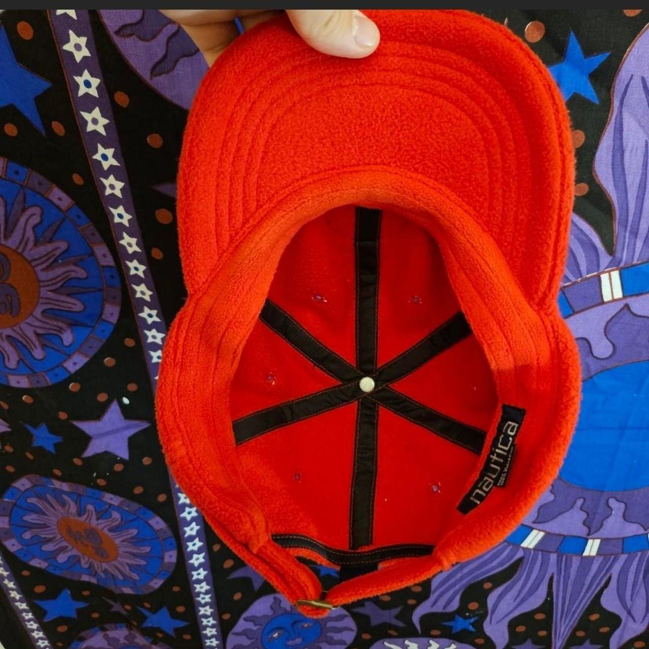 Vintage 90's Nautica Competition Bright Red Fleece... - Depop