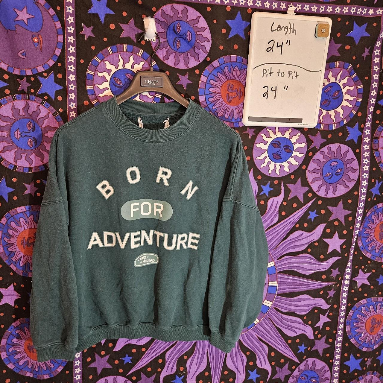 Pacsun Land Rover Born For Adventure Green Crewneck... - Depop
