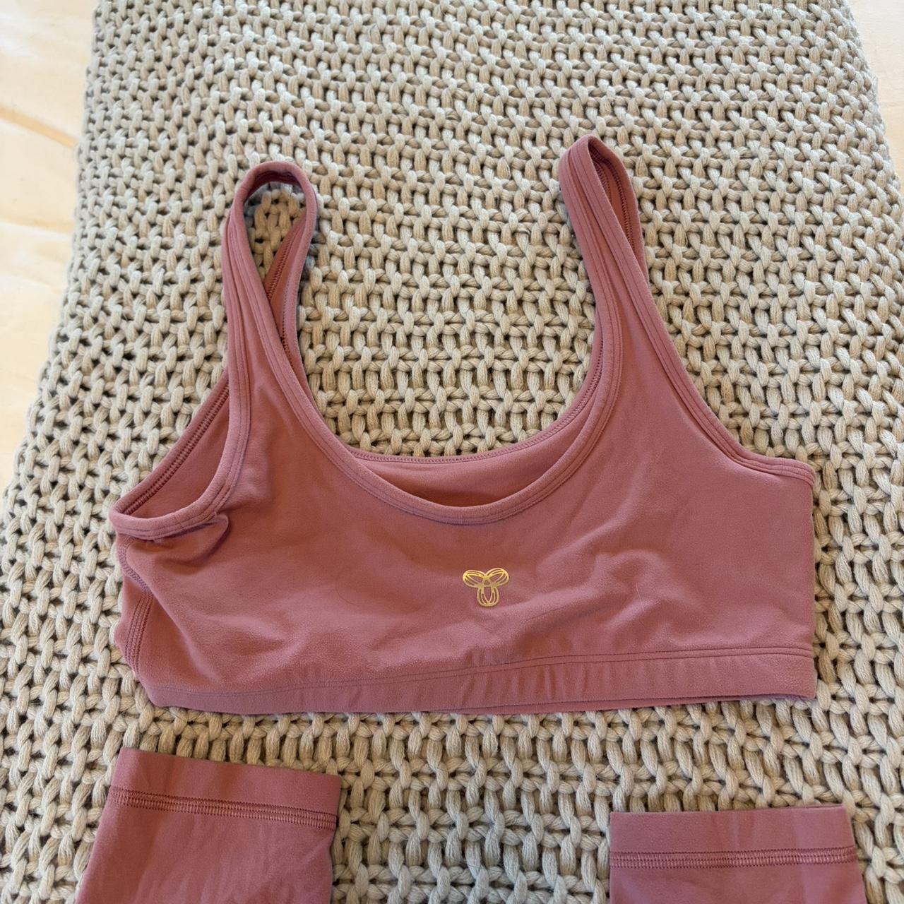 Aritzia butter workout set in color power berry Top... | Depop