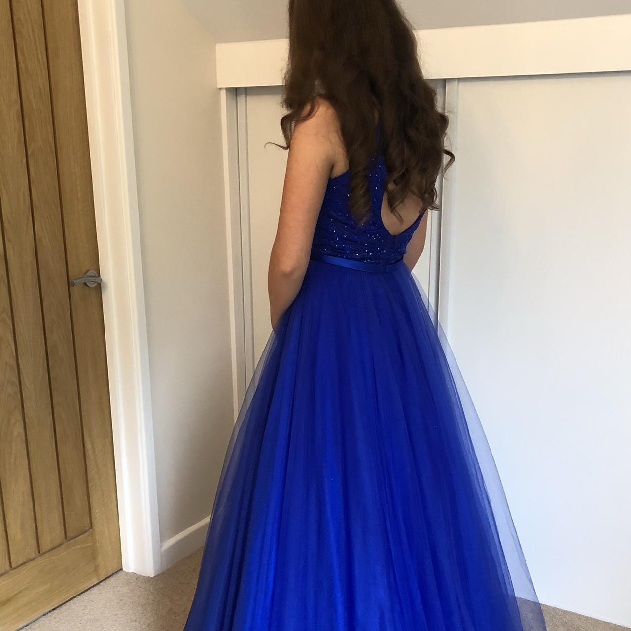 Royal blue ball gown prom dress Royal blue Angel... - Depop