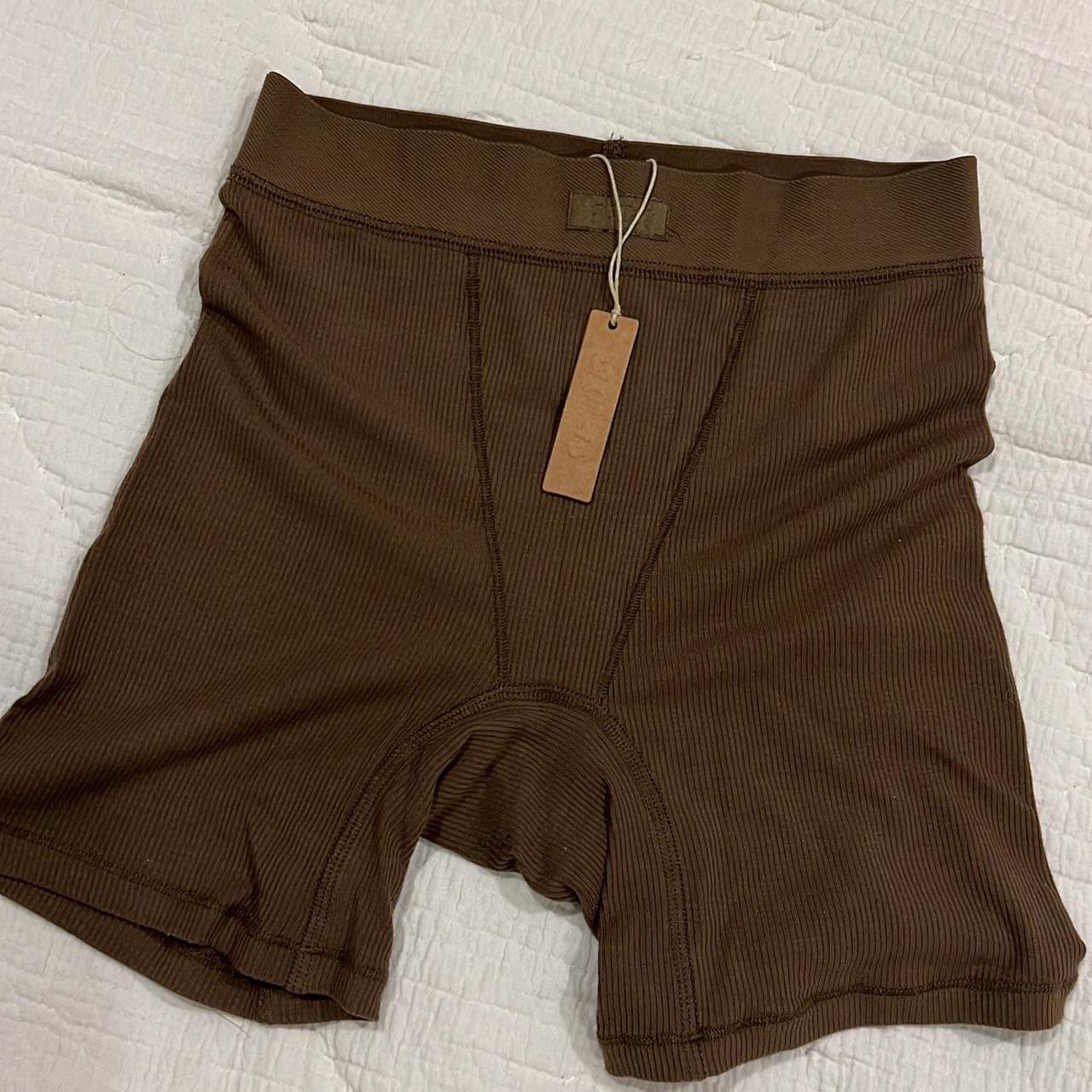 Skims cotton ribbed boxer brand new size xs - Depop
