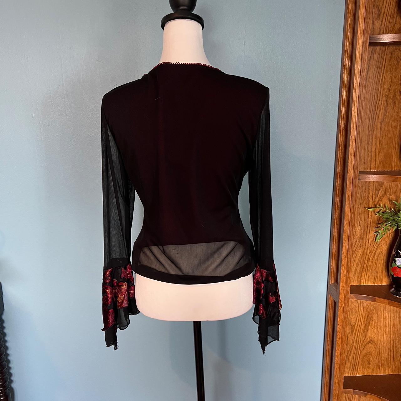 Super cute and sexy vamp vibes long sleeve blouse... | Depop
