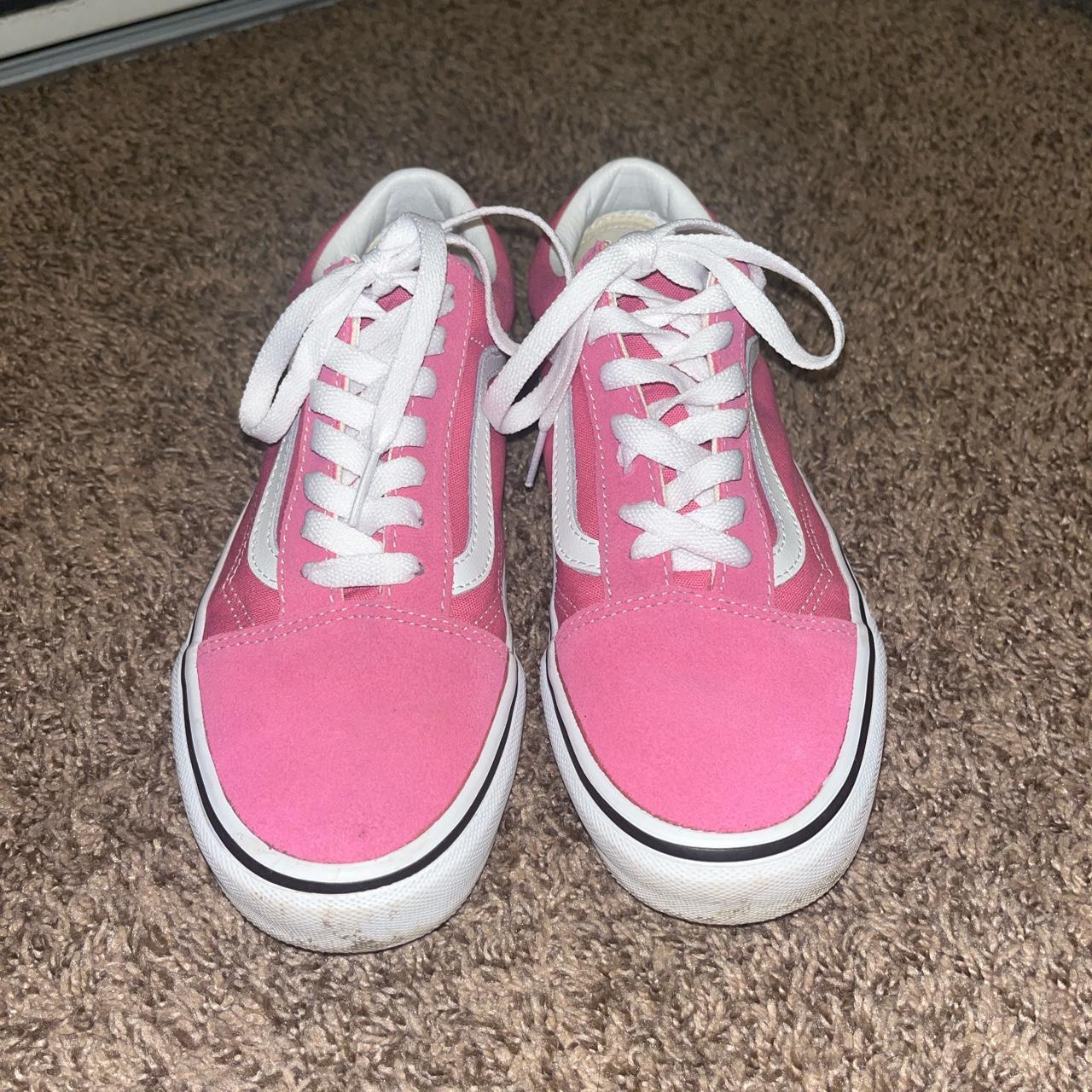 pink vans like new size 7.5 - Depop