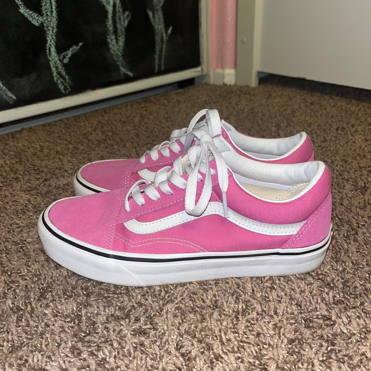 pink vans like new size 7.5 - Depop