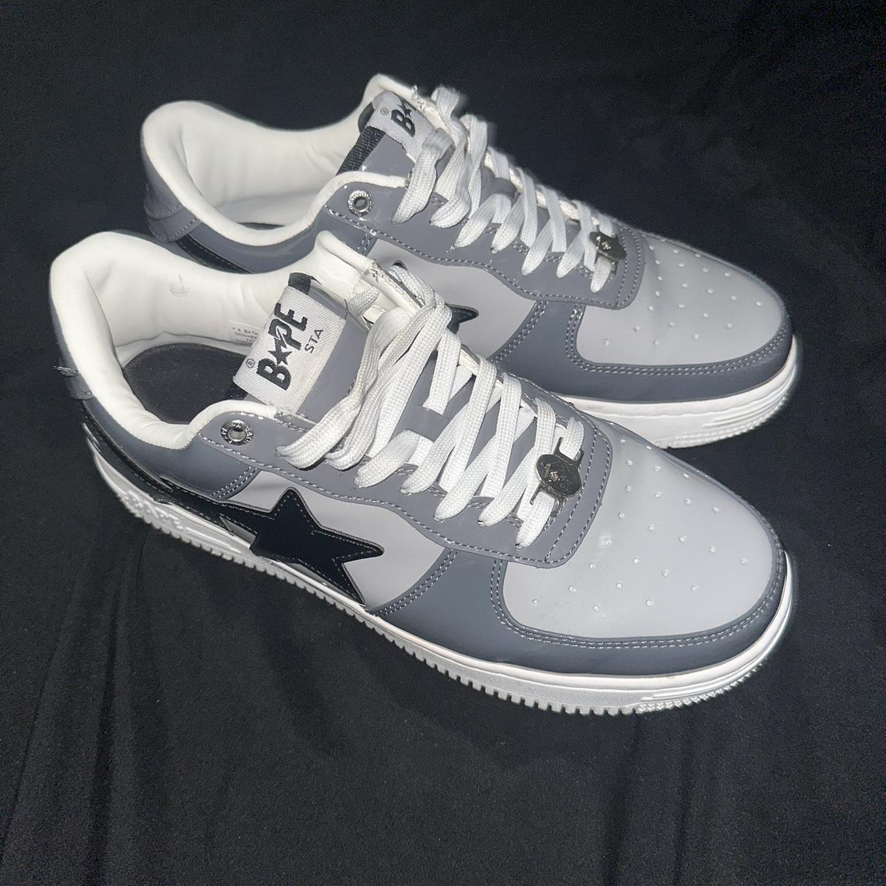 grey bapestas like new will negotiate - Depop