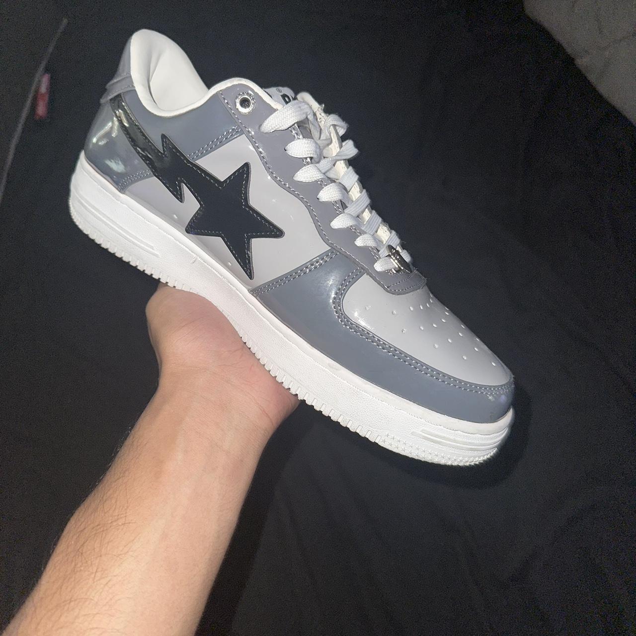 grey bapestas like new will negotiate - Depop