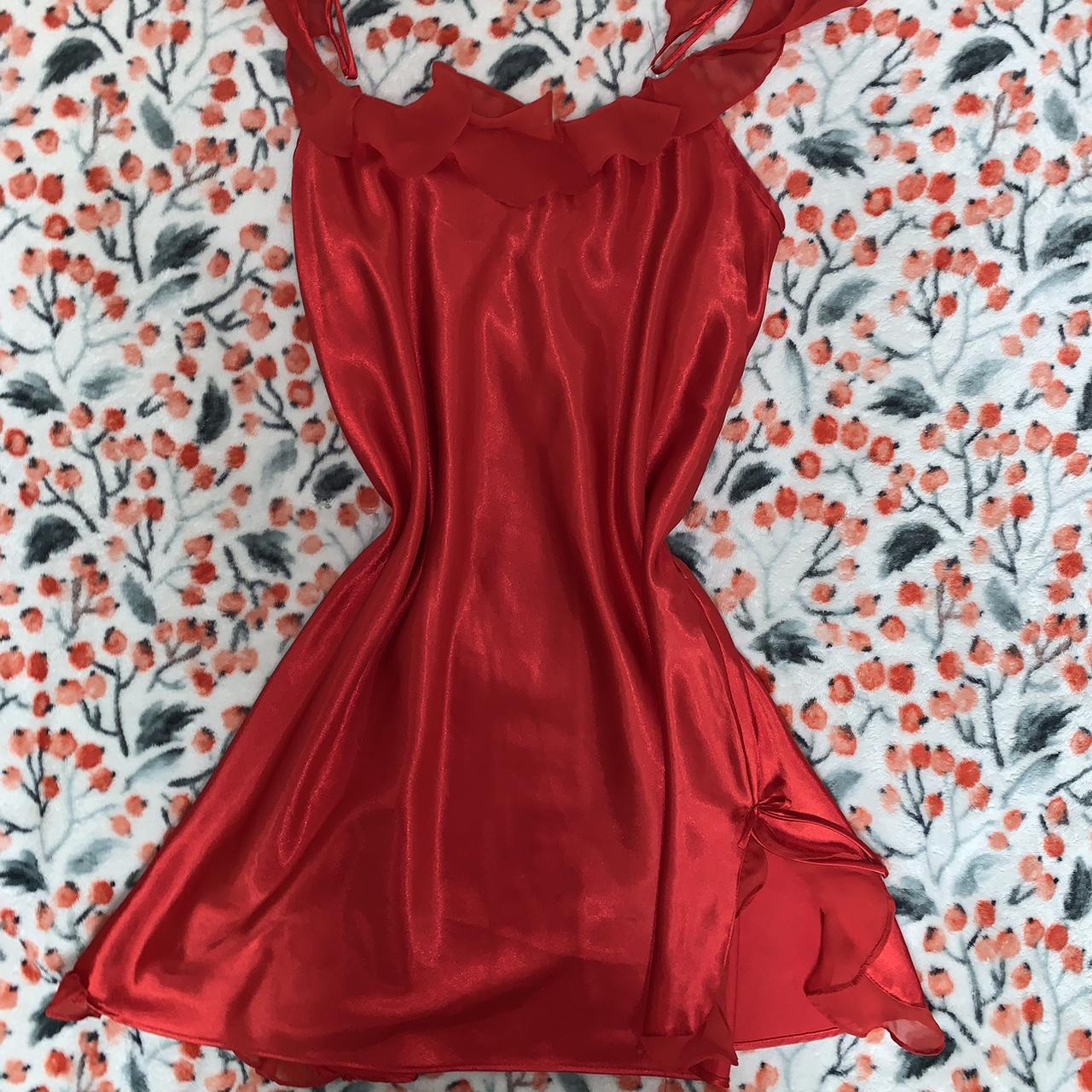 Adorable Morgan Taylor red mini slip on silk... - Depop
