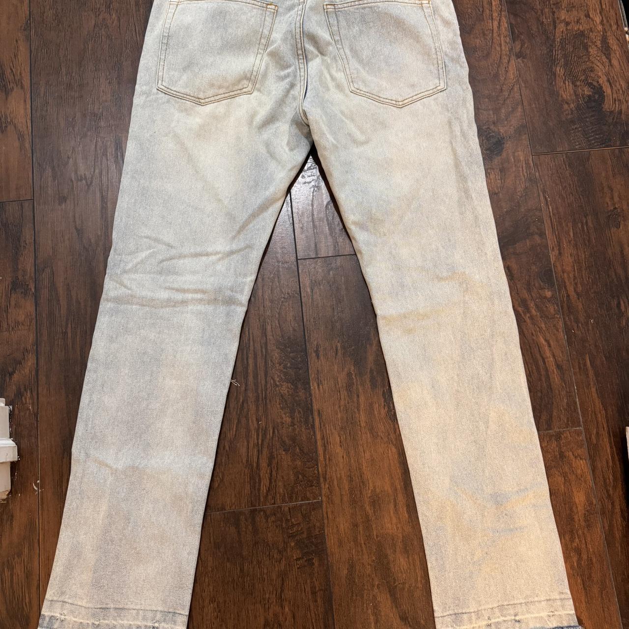 MNML Flare skull Pants Great condition Send offers... - Depop