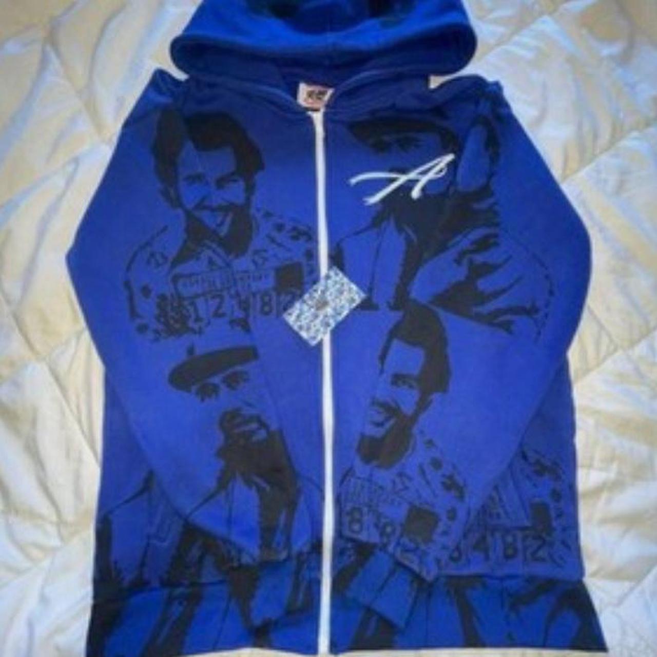 Assali Blue Hoodie Size L Men Full Zip assali... | Depop